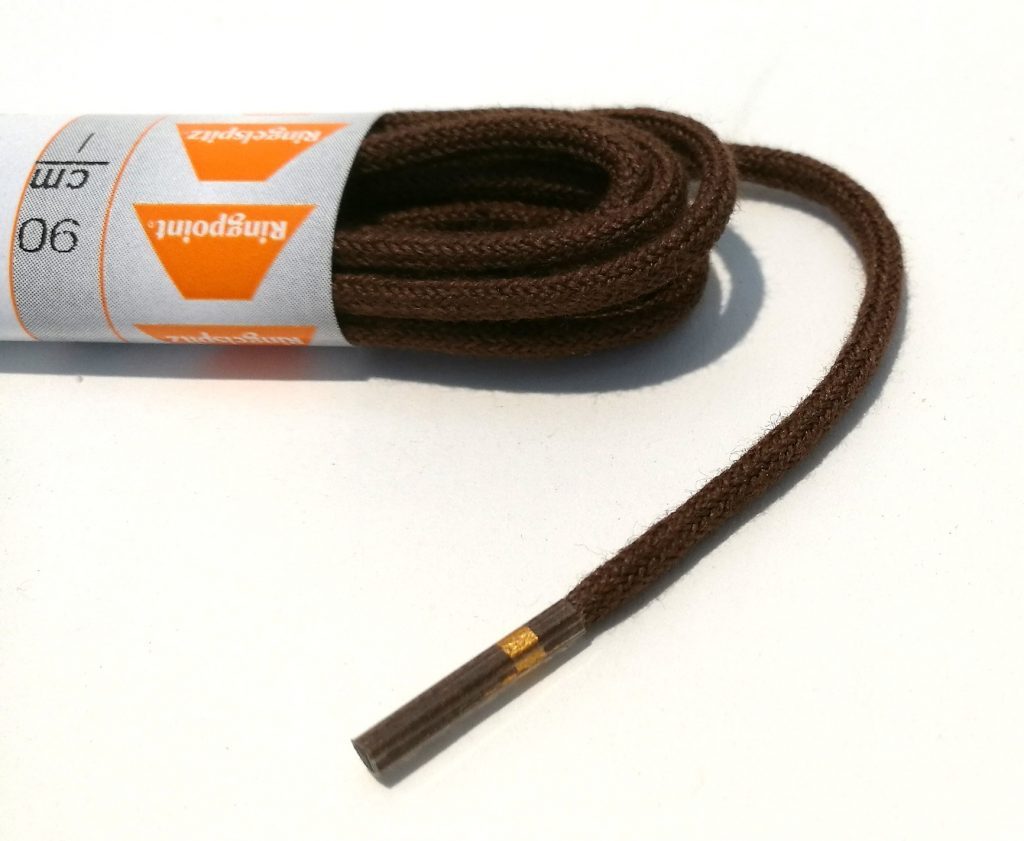 Ringelspitz Schuhsenkel Rund dünn mittelbraun 2mm dick Schnürsenkel fein rund dünn